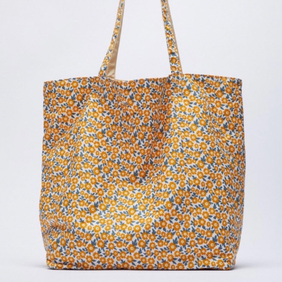Zara | Bags | Zara Floral Tote Bag | Poshmark